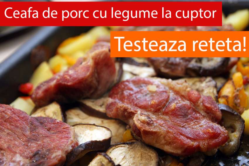 Ceafa de porc la cuptor cu legume - Retetele Monei